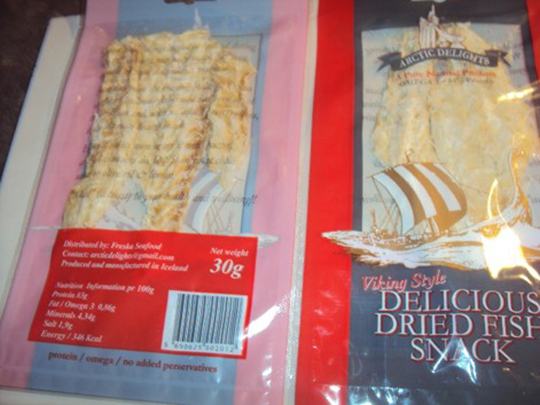 G. Ingason Seafood Iceland dry fish snack, G. Ingason Seafood, origin ...